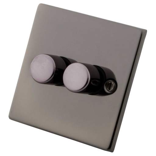 M2 Decorative 400W 2 Gang Intelligent Dimmer Black Nickel (6070-026) | CEF