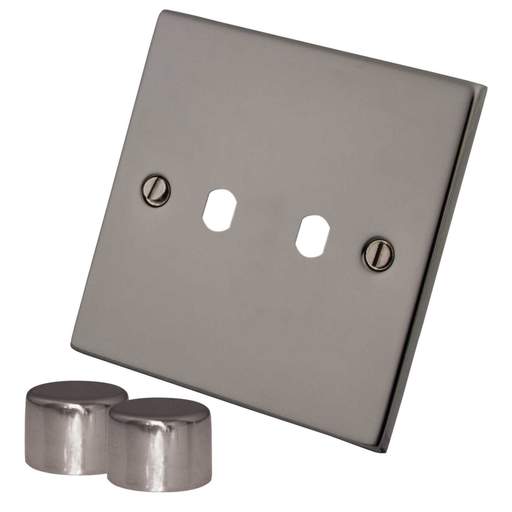 M2 Decorative 2 Gang Unfurnished Dimmer Plate Black Nickel (6070-222) | CEF