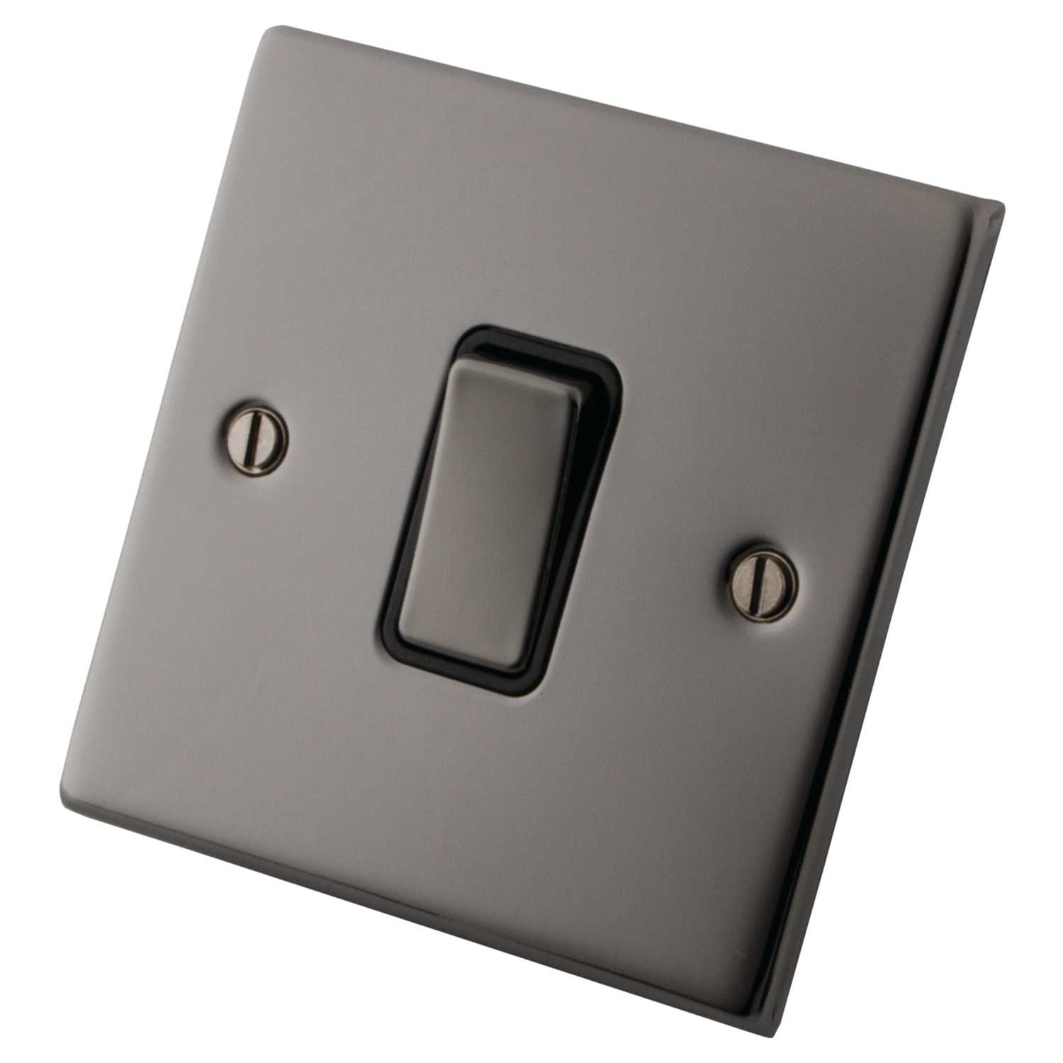 M2 Decorative 10A 1 Gang 2 Way Light Switch Metal / Black Insert Black ...