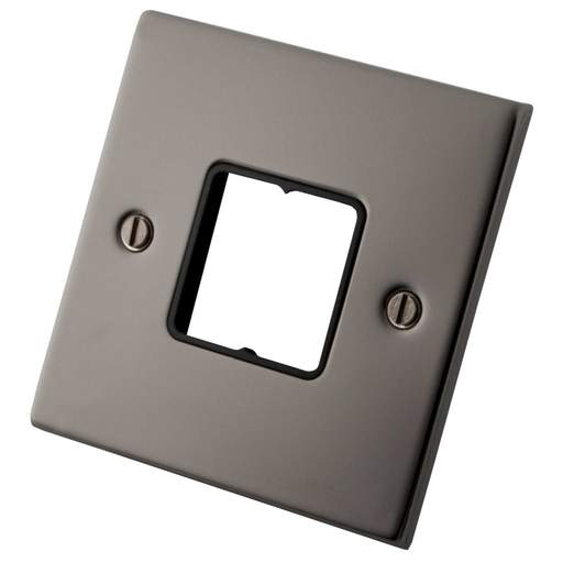 M2 Decorative 1 Gang 2 Module Front Plate Black Insert Black Nickel ...