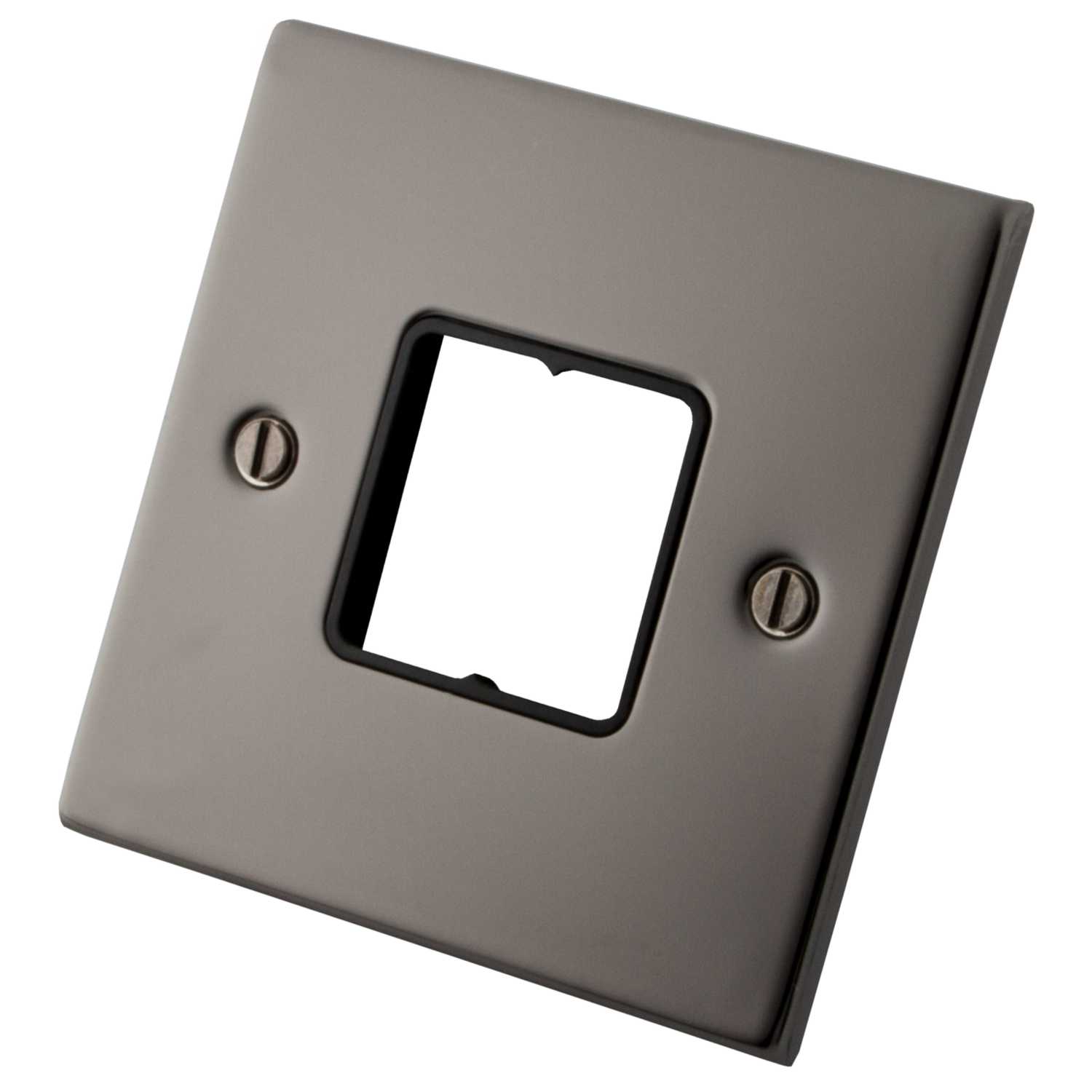 M2 Decorative 1 Gang 2 Module Face Plate Black Insert Black Nickel ...