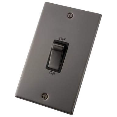 M2 Decorative 45A DP 2 Gang Vertical Switch Metal / Black Insert Black ...