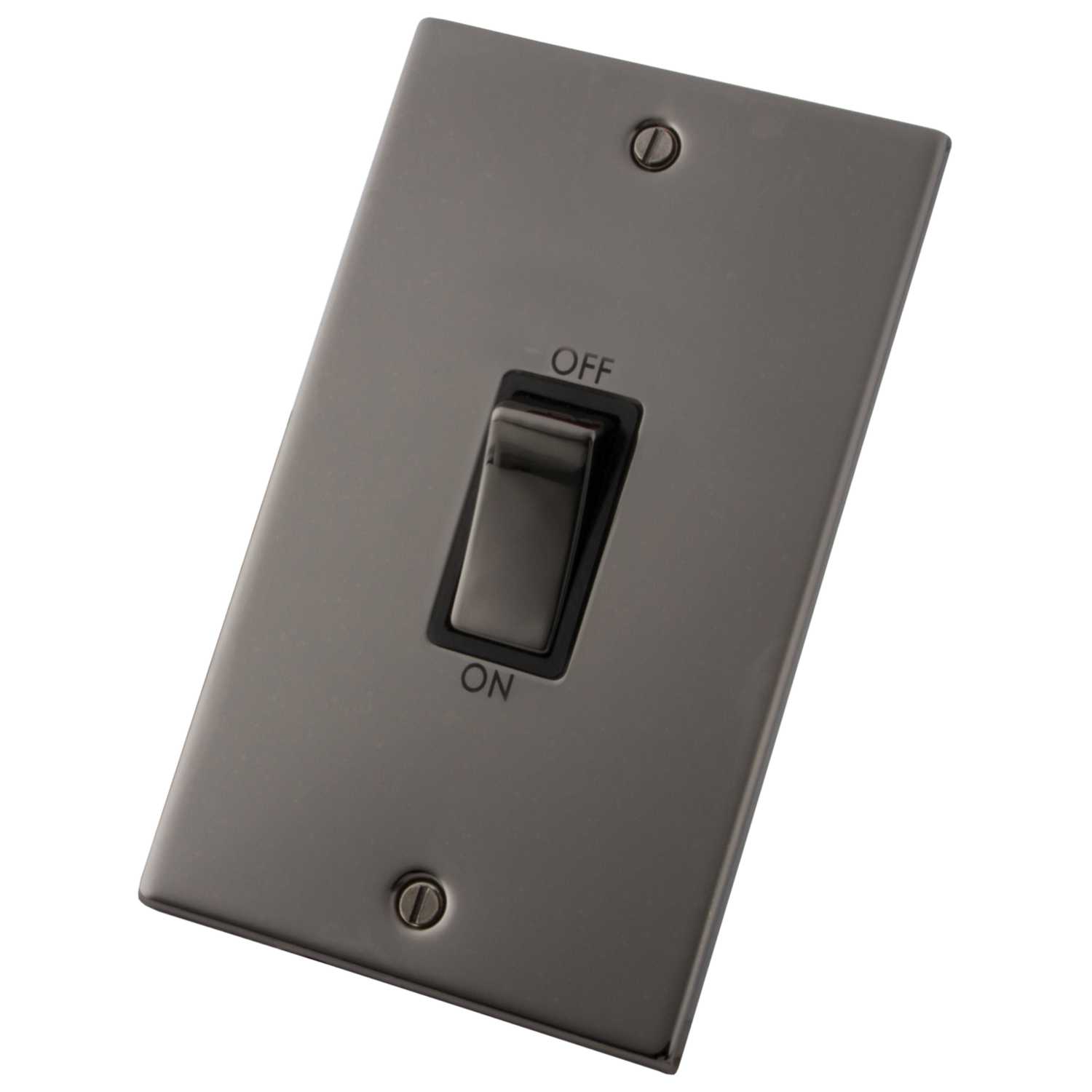 M2 Decorative 45A DP 2 Gang Vertical Switch Metal / Black Insert Black ...