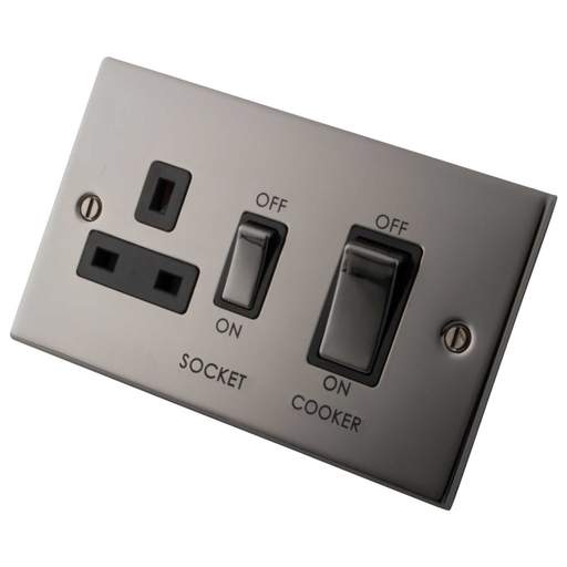 M2 Decorative 45A DP Cooker Control Unit Black Insert Black Nickel ...