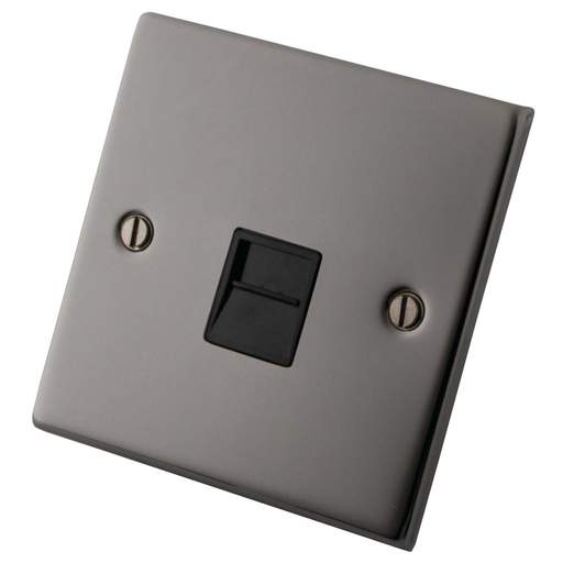 M2 Decorative 1 Gang Secondary Telephone Socket Black Insert Black ...