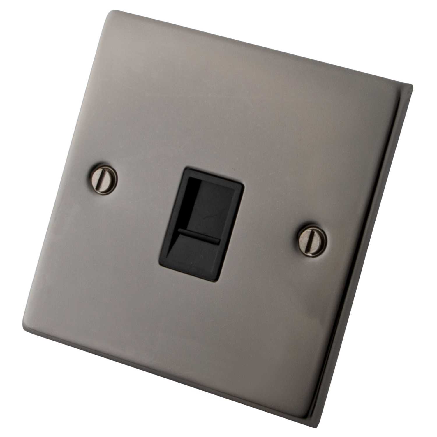 M2 Decorative 1 Gang Cat 5E Data Outlet Black Insert Black Nickel (6072 ...