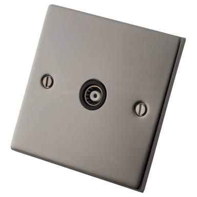 M2 Decorative 1 Gang Isolated Coaxial Socket Black Insert Black Nickel ...