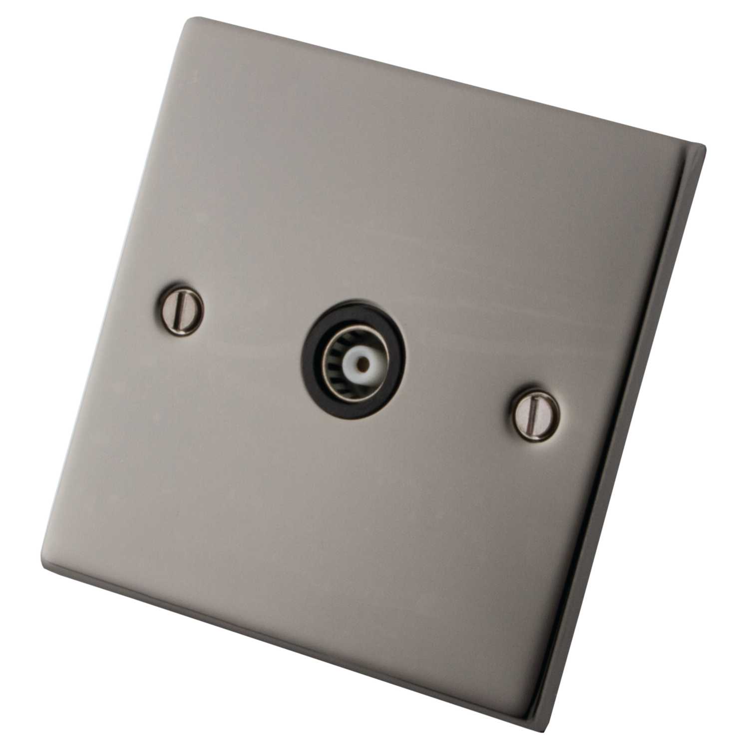 M2 Decorative 1 Gang Isolated Coaxial Socket Black Insert Black Nickel ...