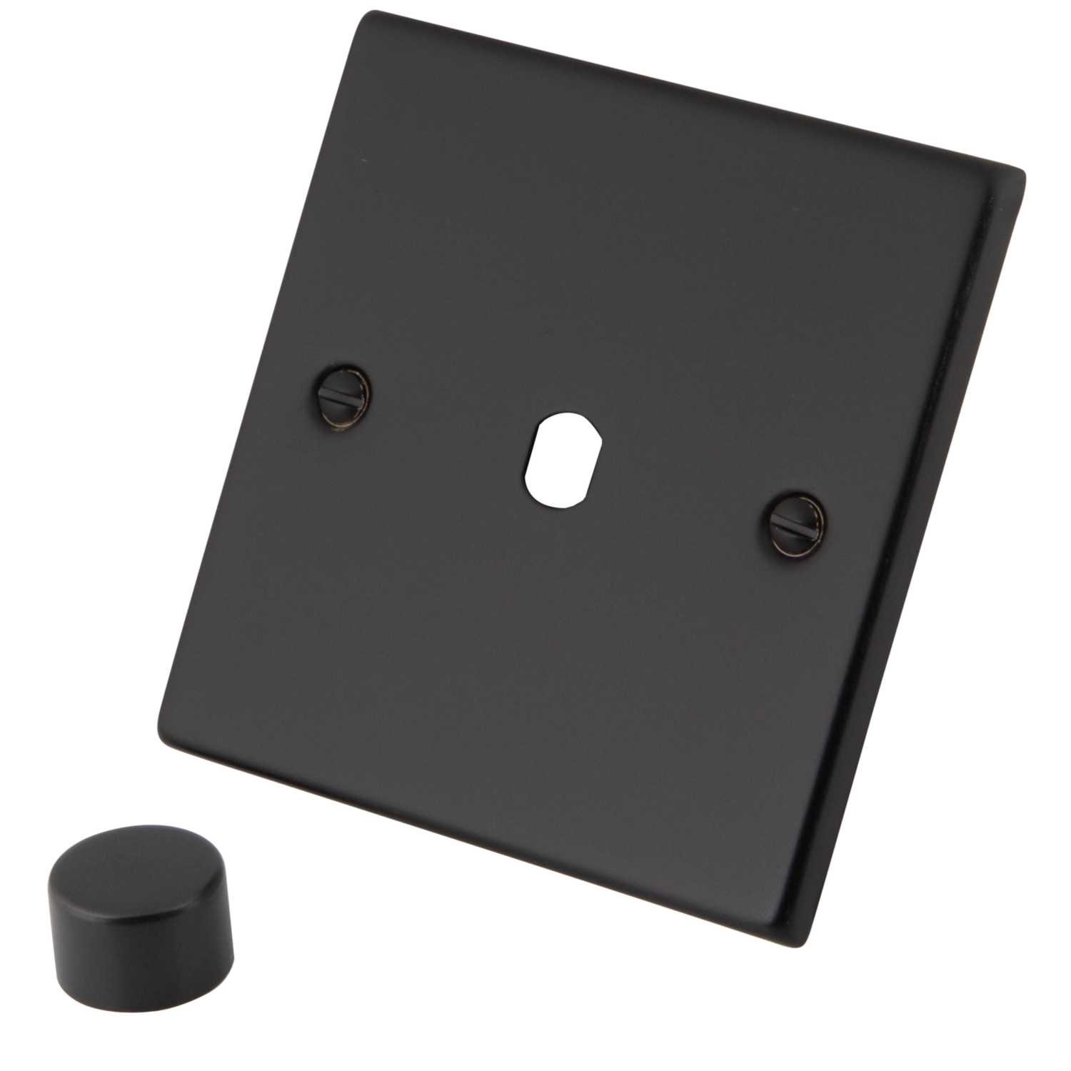 M2 Decorative 1 Gang Unfurnished Dimmer Switch Plate Painted Matt Black ...