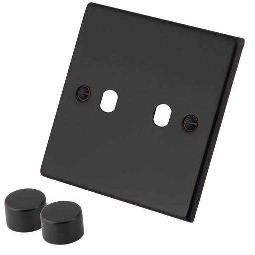 M2 Decorative 2 Gang Unfurnished Dimmer Switch Plate Painted Matt Black ...