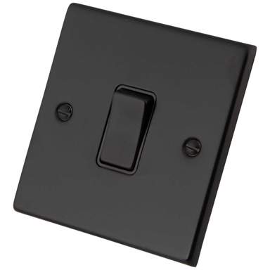 M2 Decorative 10A 1 Gang 2 Way Light Switch Black Insert Painted Matt ...