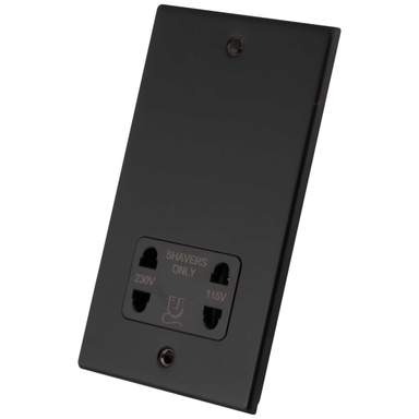 M2 Decorative Dual Voltage Shaver Socket Black Insert Painted Matt ...