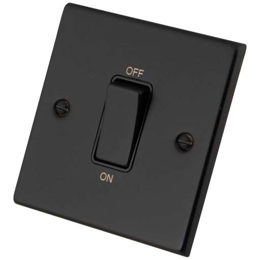 M2 Decorative 45A DP 1 Gang Switch Black Insert Painted Matt Black ...
