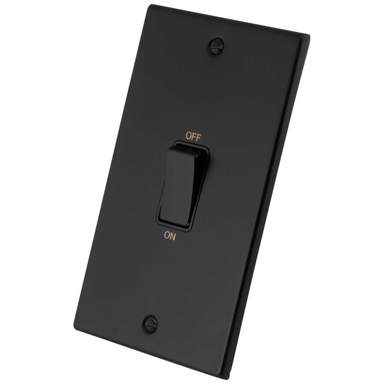 M2 Decorative 45A DP 2 Gang Vertical Switch Black Insert Painted Matt ...