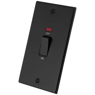 M2 Decorative 45A DP 2 Gang Vertical Switch with Neon Black Insert ...