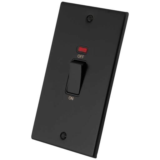 M2 Decorative 45A DP 2 Gang Vertical Switch with Neon Black Insert ...