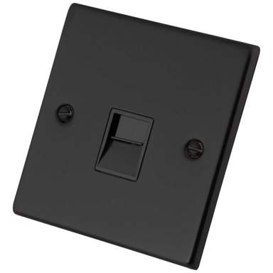 M2 Decorative 1 Gang Master Telephone Socket Black Insert Painted Matt ...
