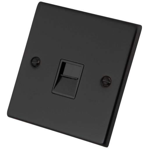 M2 Decorative 1 Gang Master Telephone Socket Black Insert Painted Matt ...