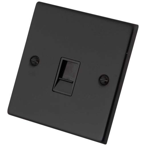 M2 Decorative 1 Gang RJ11 Telephone Socket Black Insert Painted Matt ...