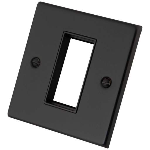 M2 1 Gang 1 Euro Module Front Plate Black Insert Painted Matt Black ...