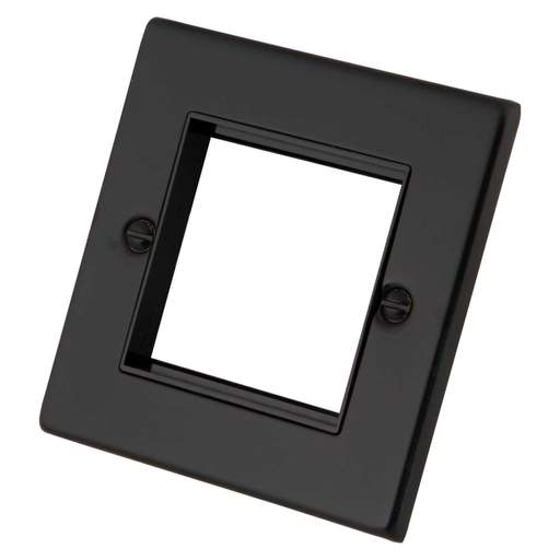 M2 Decorative 1 Gang 2 Euro Module Front Plate Black Insert Painted ...