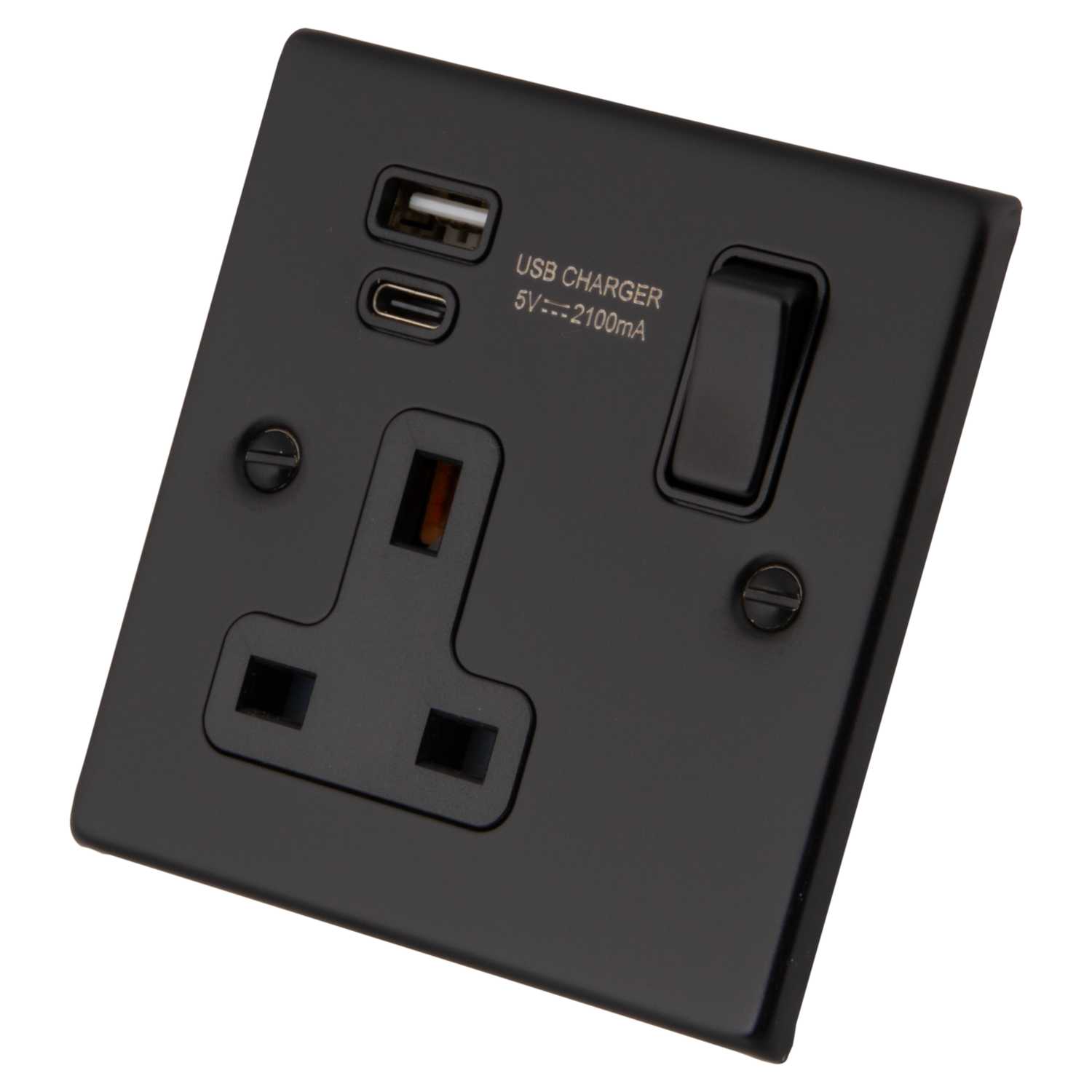 M2 Decorative 13A 1 Gang Socket with 1 x Type A and 1 x Type C USB ...
