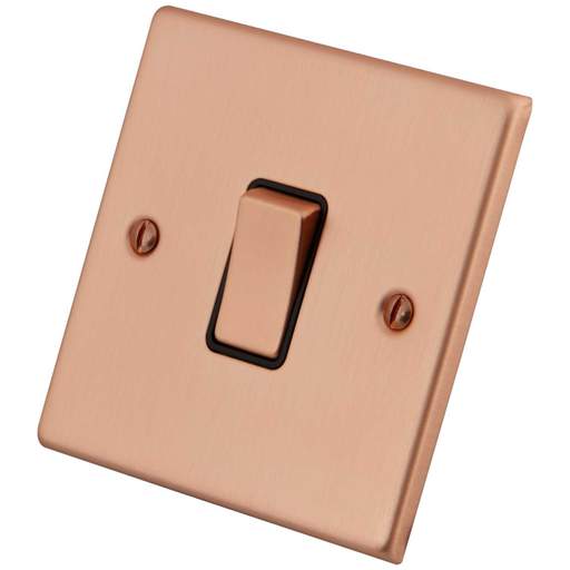 M2 Decorative 10A 1 Gang 2 Way Light Switch Black Insert Copper (6102 ...