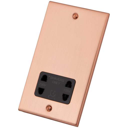 M2 Decorative Dual Voltage Shaver Socket Black Insert Copper (6102-110 ...