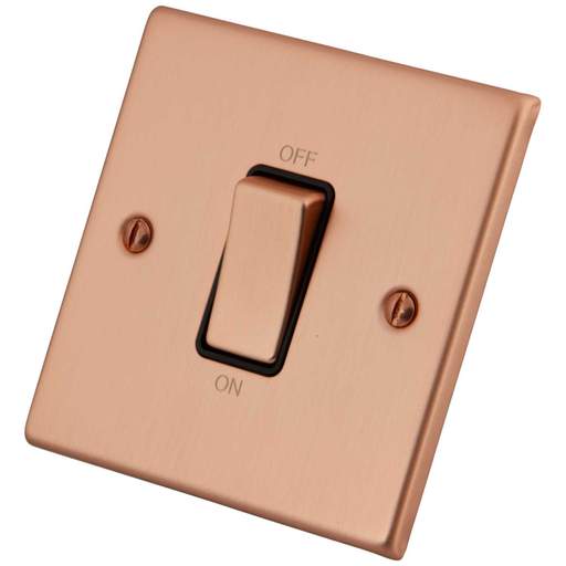 M2 Decorative 45A DP 1 Gang Switch Black Insert Copper (6102-200) | CEF