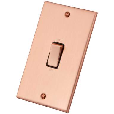 M2 Decorative 45A DP 2 Gang Vertical Switch Black Insert Copper (6102 ...