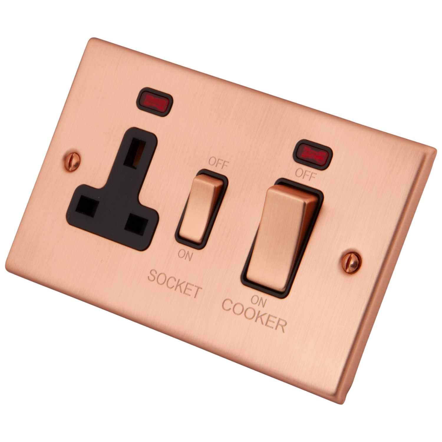 M2 Decorative 45A Cooker Control Unit with Neon Black Insert Copper ...