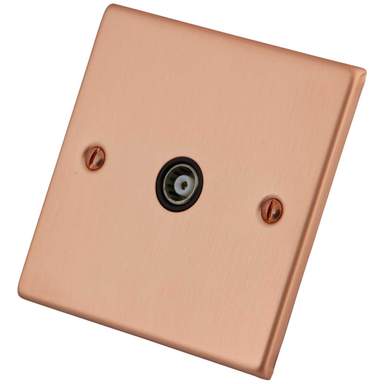 M2 Decorative 1 Gang Coaxial Socket Black Insert Copper (6102-300) | CEF