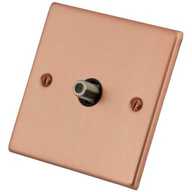 M2 Decorative 1 Gang Satellite Socket Black Insert Copper (6102-302) | CEF
