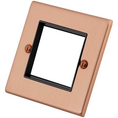 M2 Decorative 1 Gang 2 Euro Module Front Plate Black Insert Copper ...