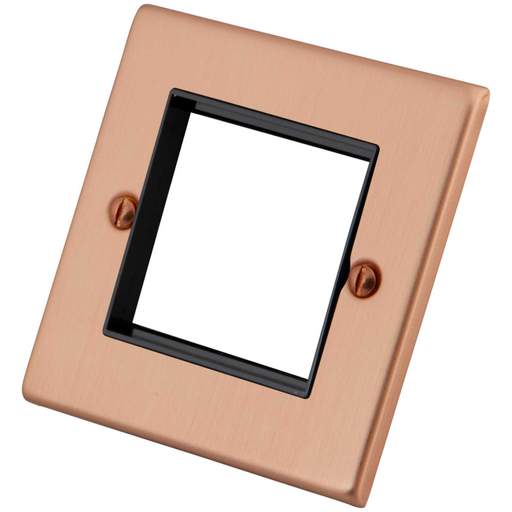 M2 Decorative 1 Gang 2 Euro Module Front Plate Black Insert Copper ...