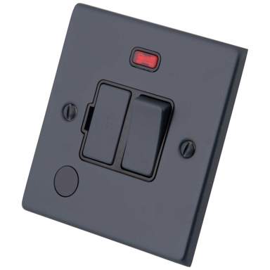 M2 Decorative 13A Switched Fused Spur with Neon and F/Outlet Black ...