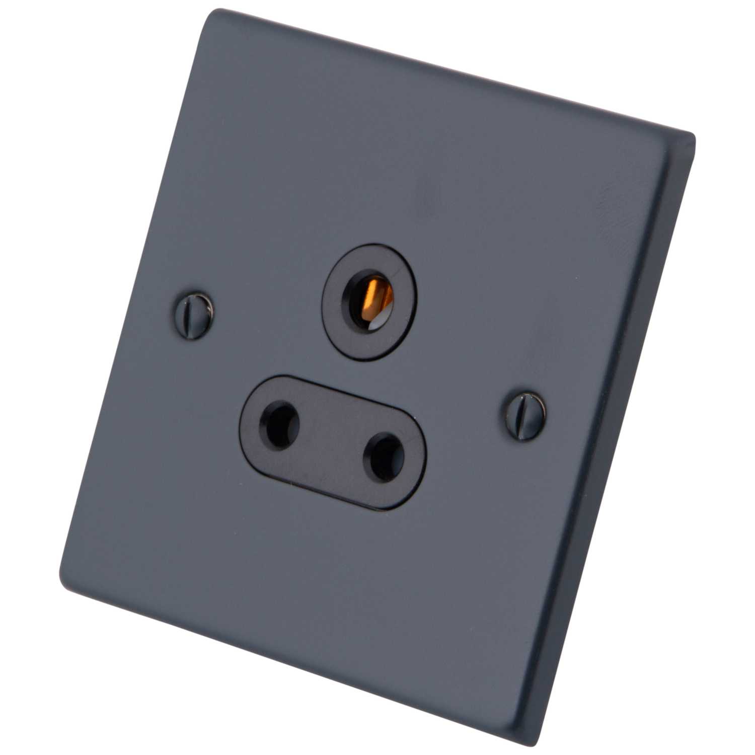 M2 Decorative 5A 1 Gang Unswitched Socket Black Insert Granite Blue ...