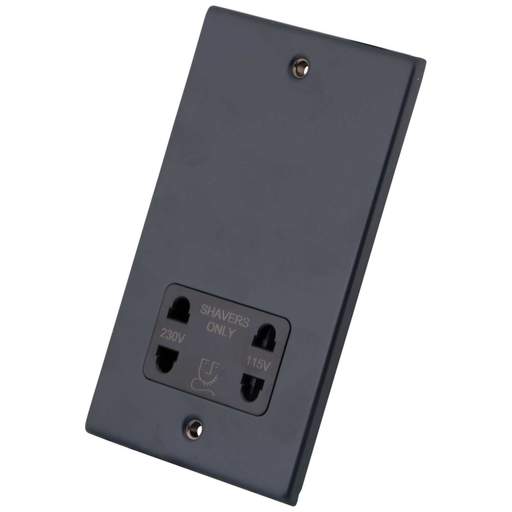 M2 Decorative Dual Voltage Shaver Socket Black Insert Granite Blue ...