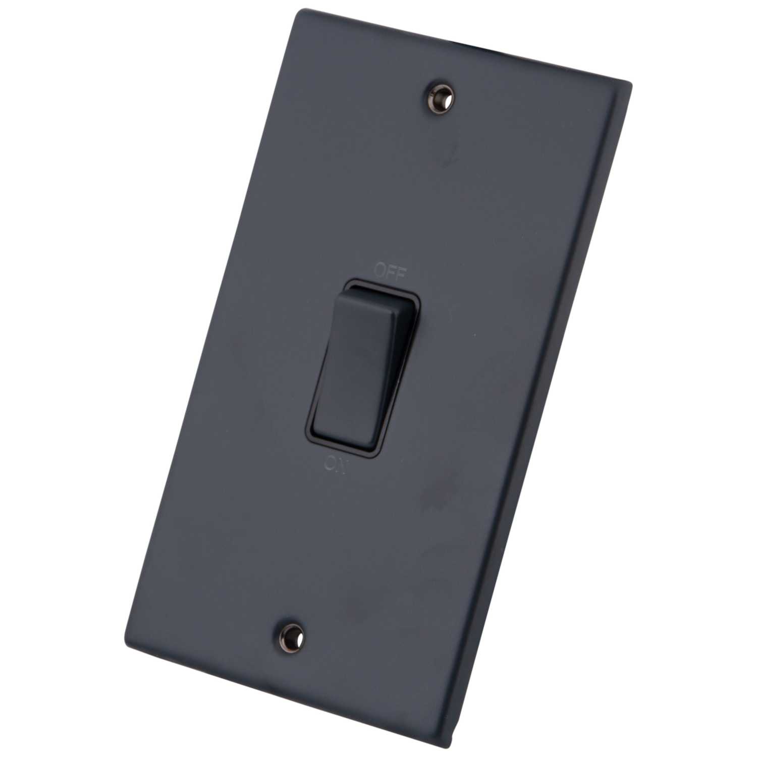 M2 Decorative 45A DP 2 Gang Switch Black Insert Granite Blue (6103-202 ...