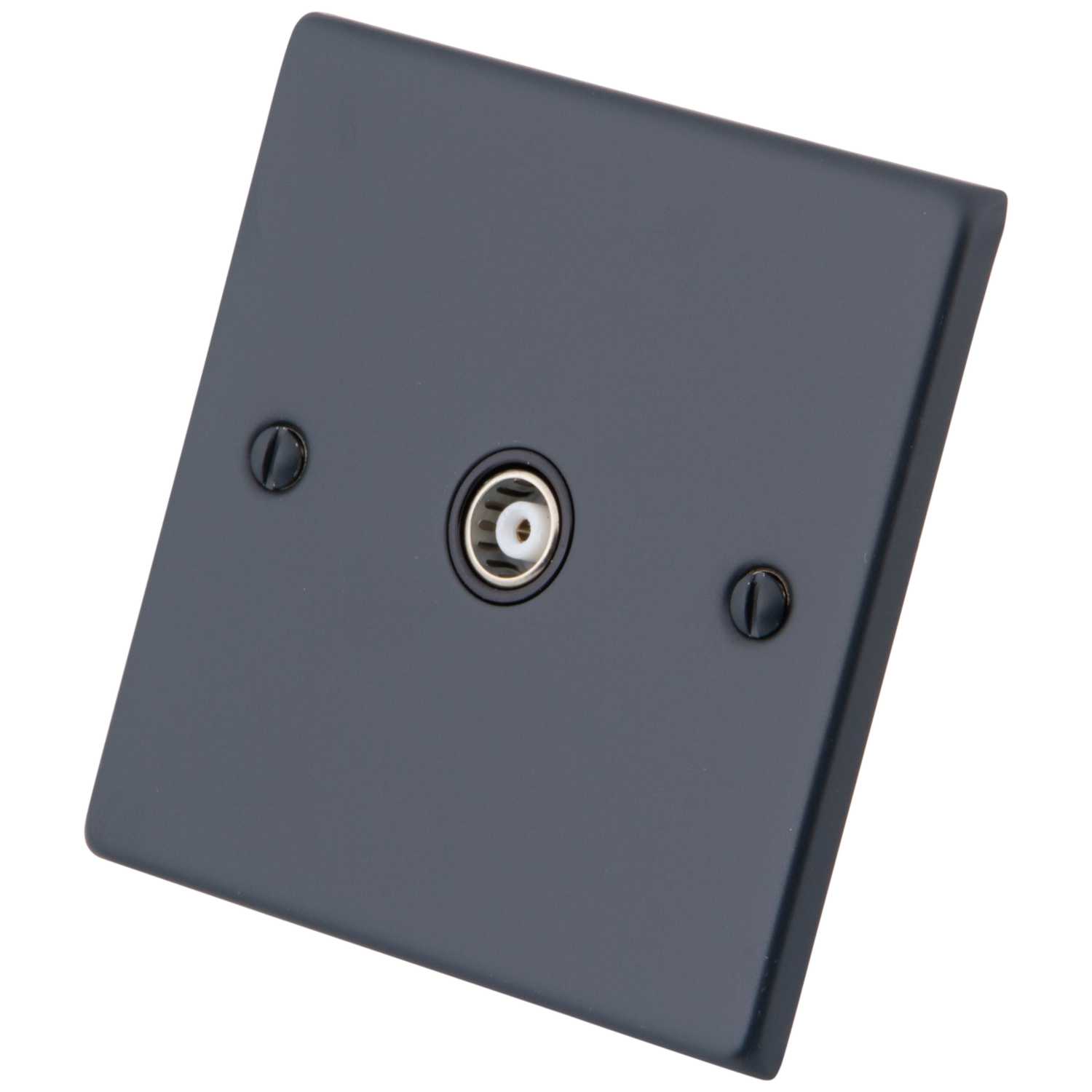 M2 Decorative 1 Gang Coaxial Socket Black Insert Granite Blue (6103-300 ...
