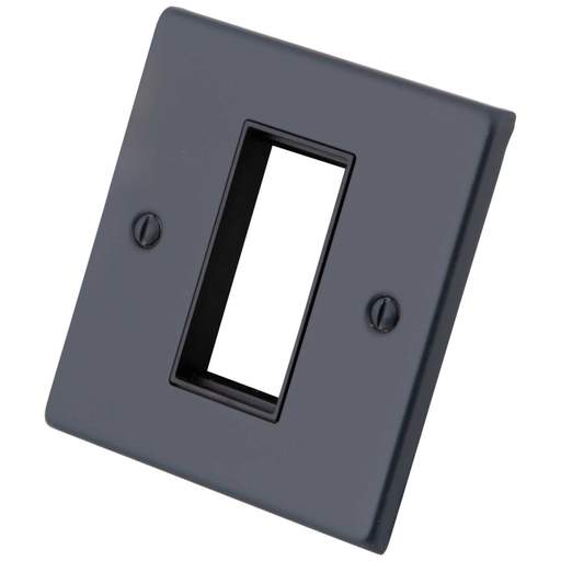 M2 Decorative 1 Gang 1 Euro Module Face Plate Black Insert Granite Blue ...