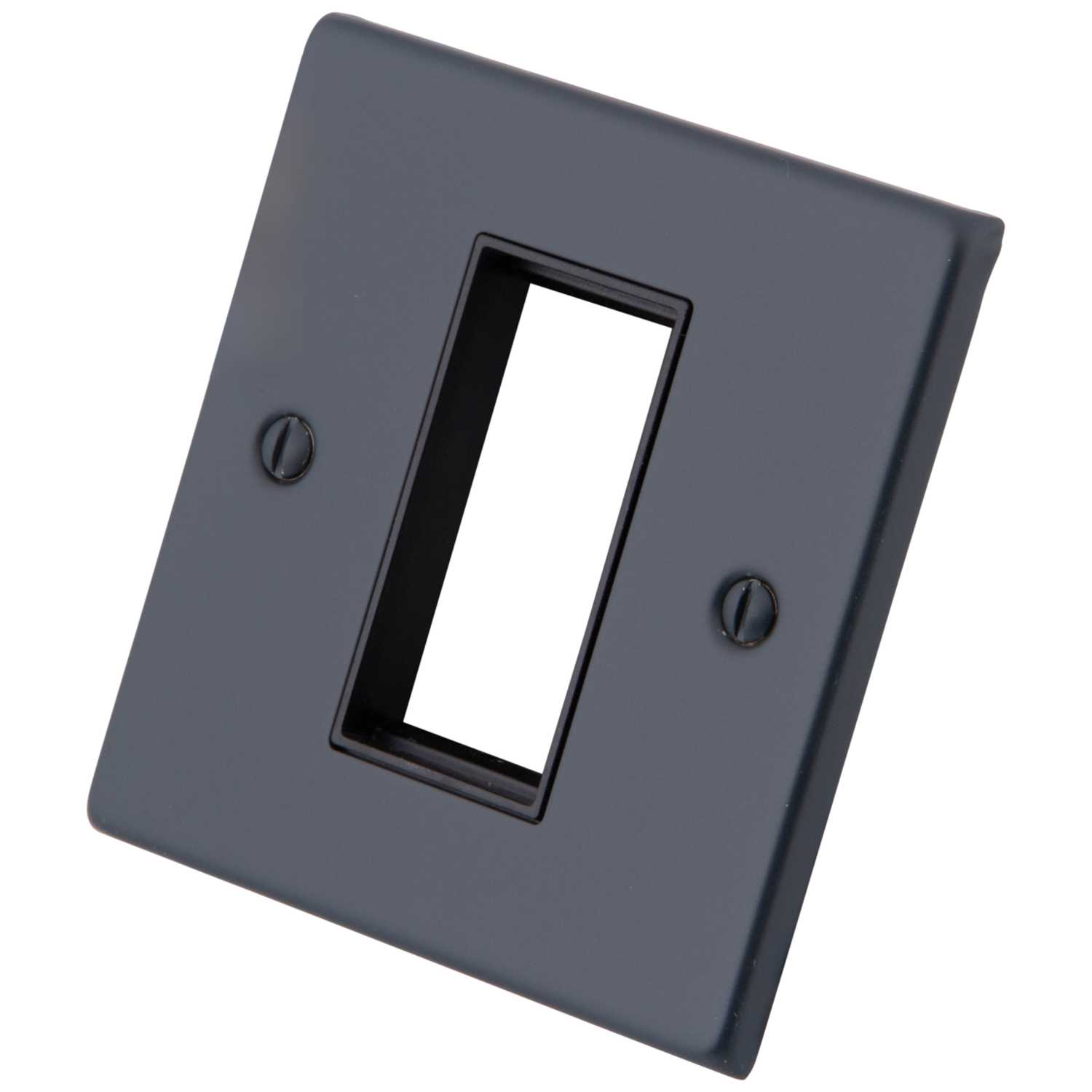 M2 Decorative 1 Gang 1 Euro Module Face Plate Black Insert Granite Blue ...