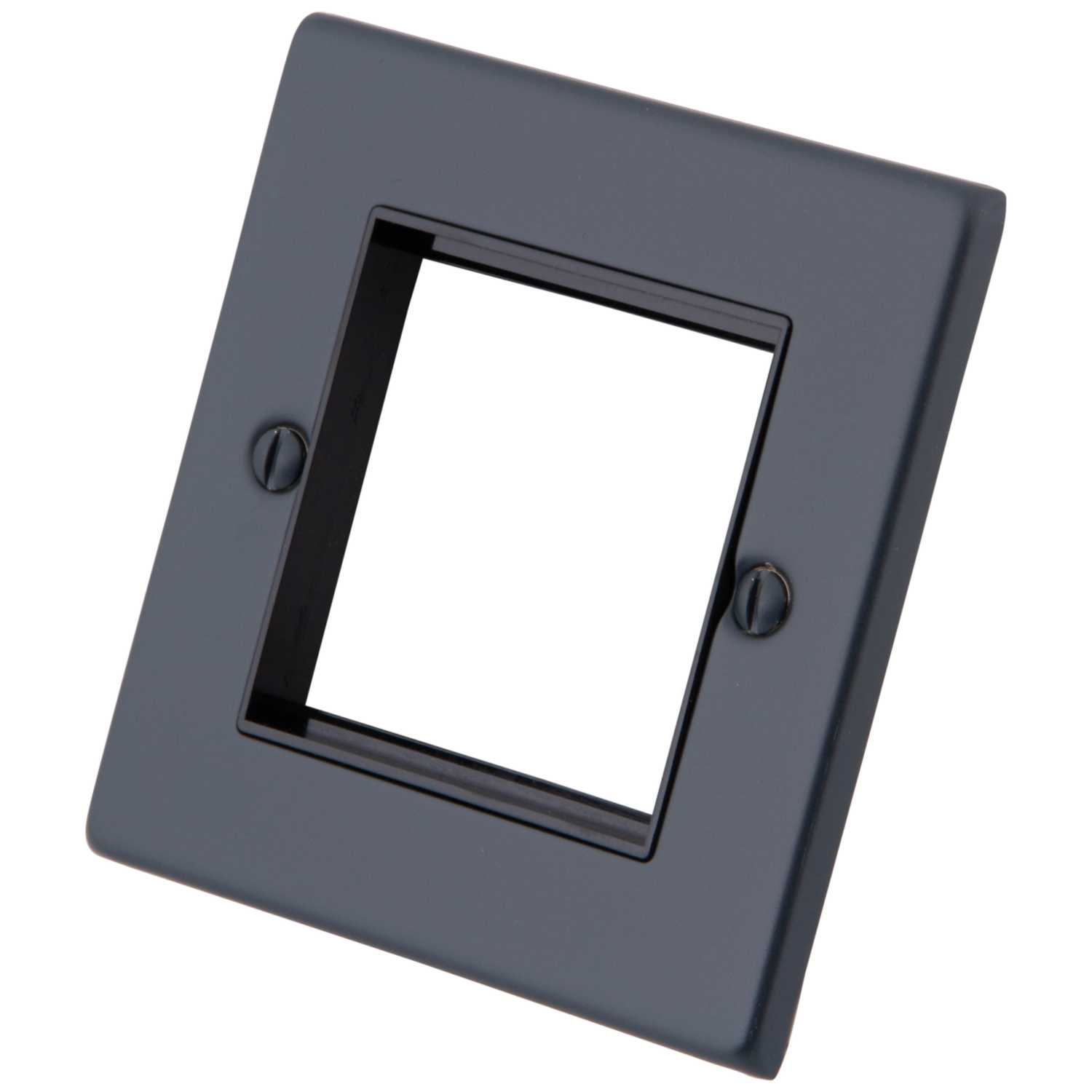 M2 Decorative 1 Gang 2 Euro Module Face Plate Black Insert Granite Blue ...