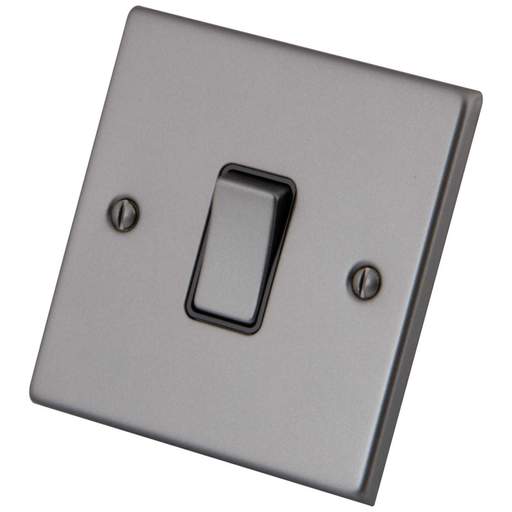 M2 Decorative 10A 1 Gang 2 Way Light Switch Black Insert Gunmetal (6104 ...