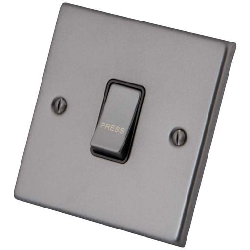 M2 Decorative 10A 1 Gang 2 Way Retractive Switch Black Insert Gunmetal ...