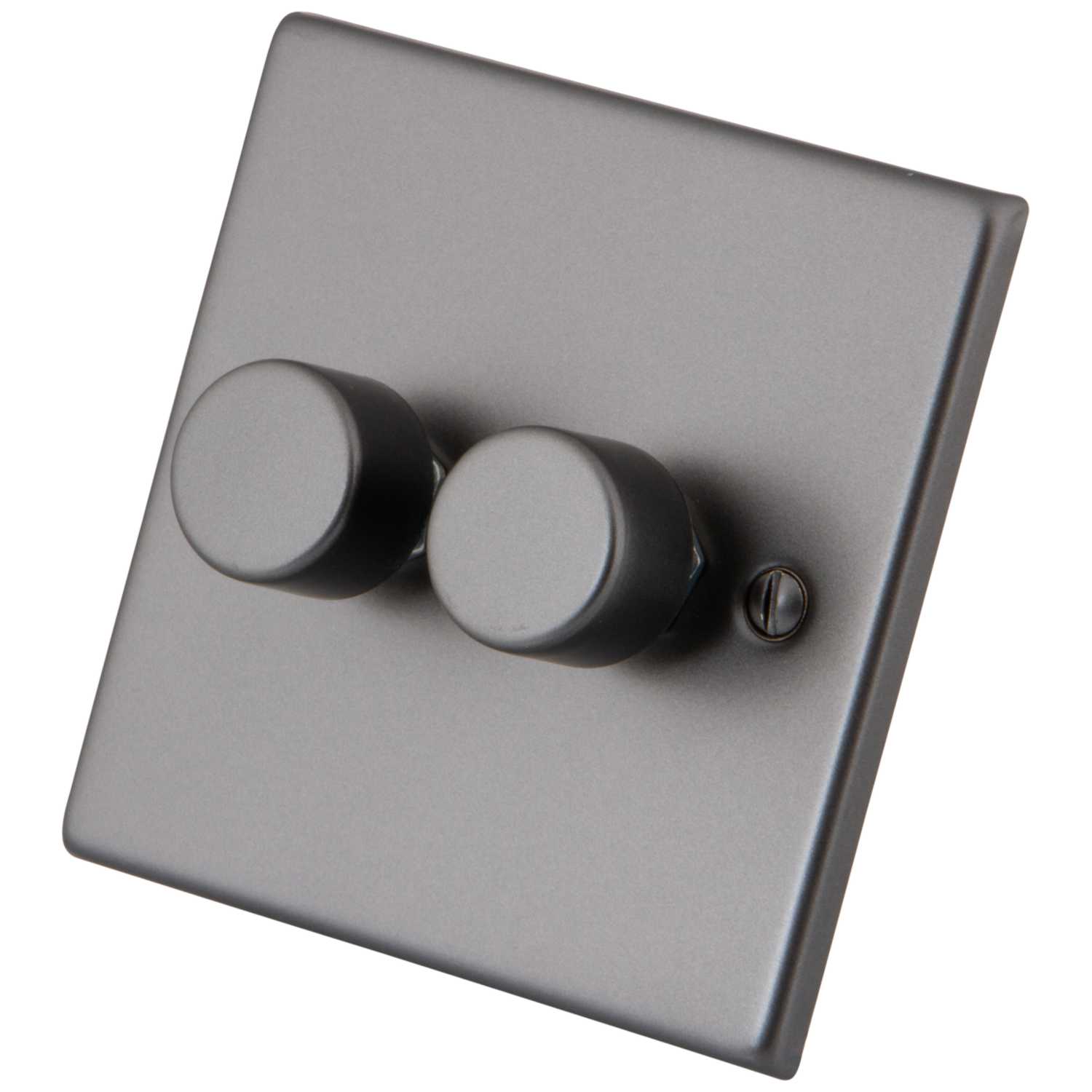 M2 Decorative 400W 2 Gang Intelligent Dimmer Gunmetal (6104-026) | CEF