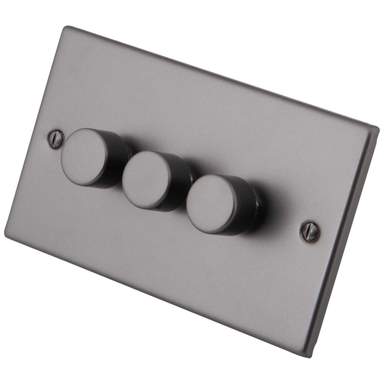 M2 Decorative 400W 3 Gang Intelligent Dimmer Gunmetal (6104-027) | CEF