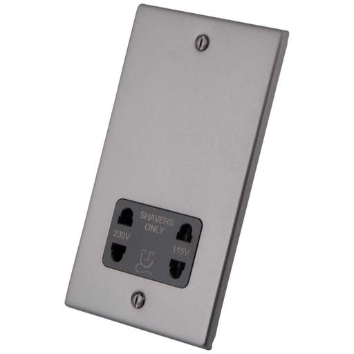 M2 Decorative Dual Voltage Shaver Socket Black Insert Gunmetal (6104 ...