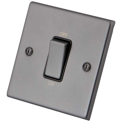 M2 Decorative 45A DP 1 Gang Switch Black Insert Gunmetal (6104-200) | CEF