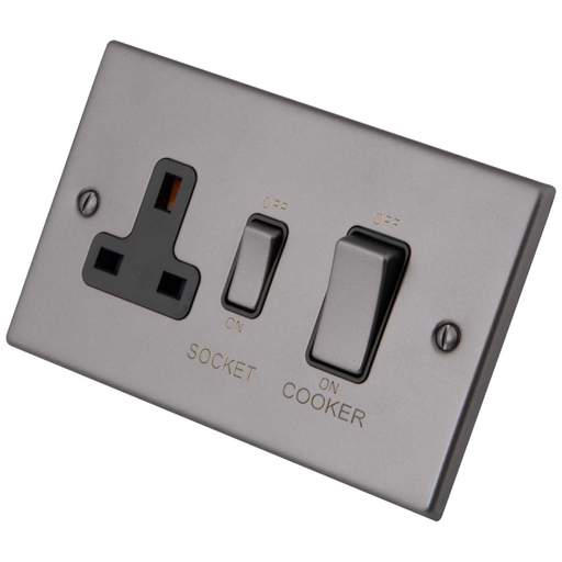 M2 Decorative 45A Cooker Control Unit Black Insert Gunmetal (6104-204 ...